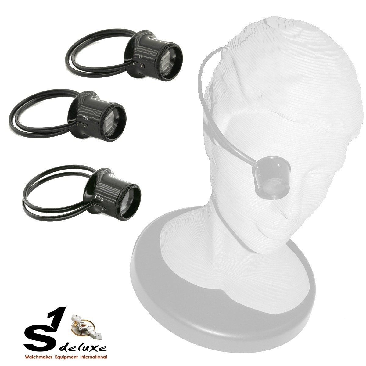 Kit de 3 loupes d'horloger STAR à serre-tête - 3 loupes avec porte lupe ...