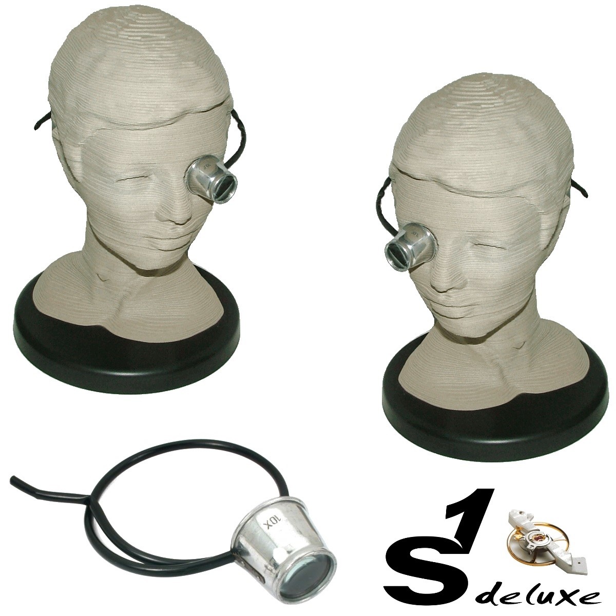 LOUPE D'HORLOGER 10x AVEC SERRE-TETE porte-loupes